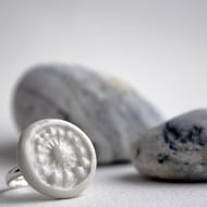 Handmade Ceramic flower ring - white porcelain ... - Folksy
