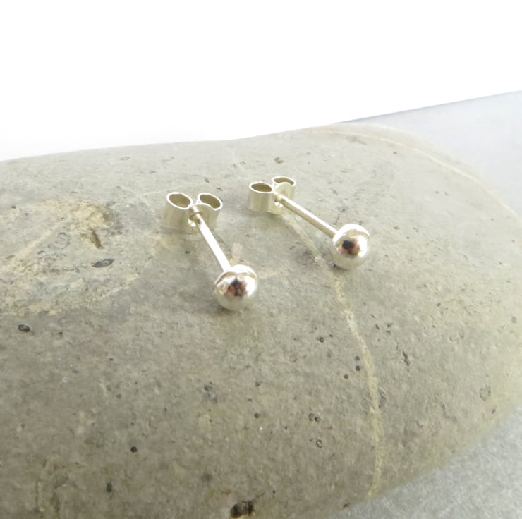 Tiny Sterling Silver Stud Earrings, Recycled Si... - Folksy