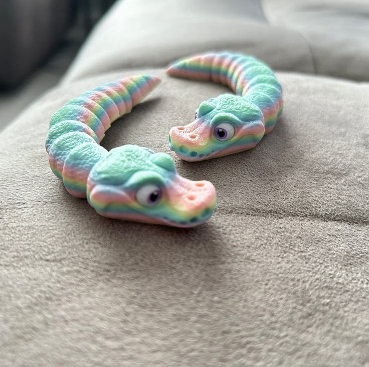 Mini Rainbow Python Articulated 3d Printed Snak... - Folksy