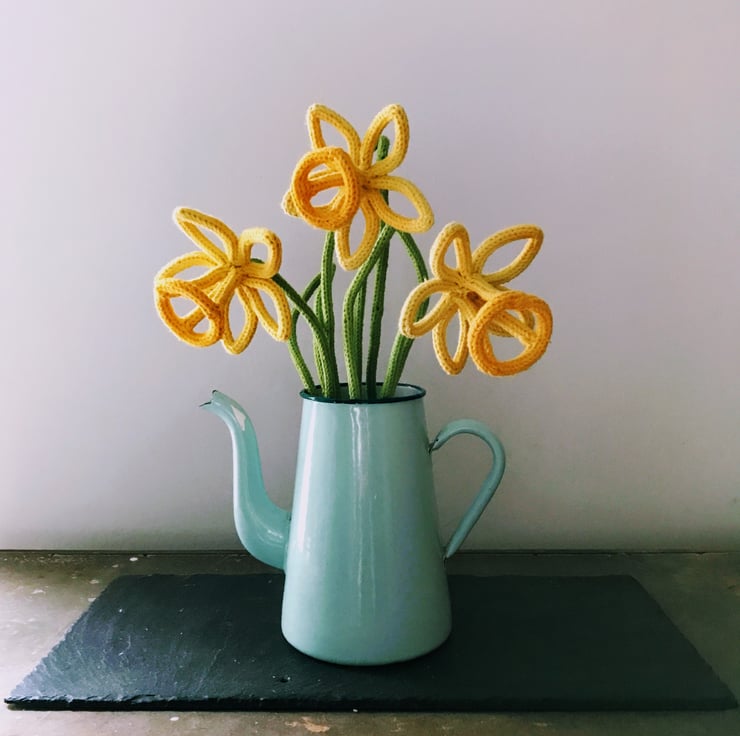 A Simple Spring Daffodil - knitted, hand dyed s... - Folksy