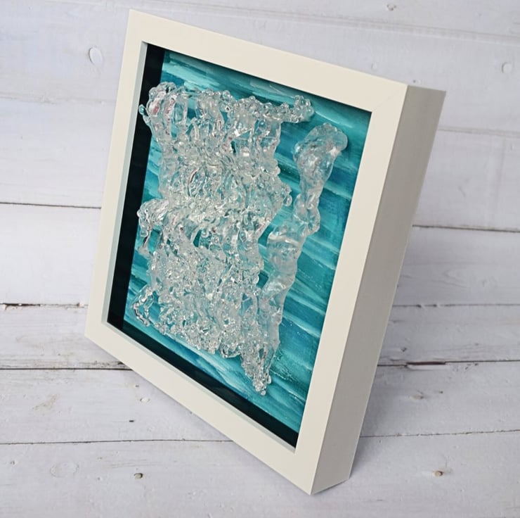 Handmade Waves inspired Fused Glass Wall Art. H... - Folksy