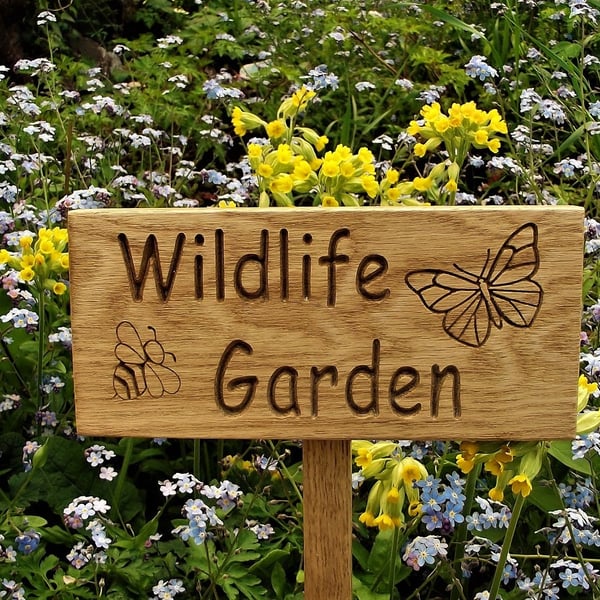 Wildlife GardenPersonalised Wooden SignCarved o... - Folksy
