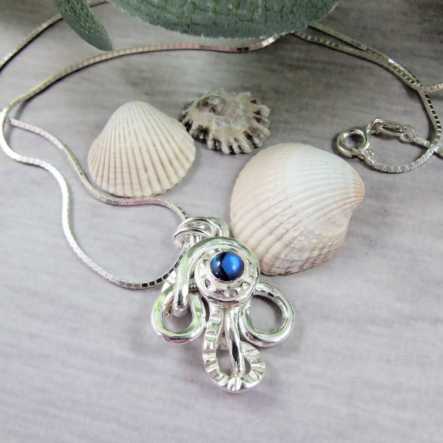 Ocean Inspired Necklace. Rolling Waves with Azu... - Folksy