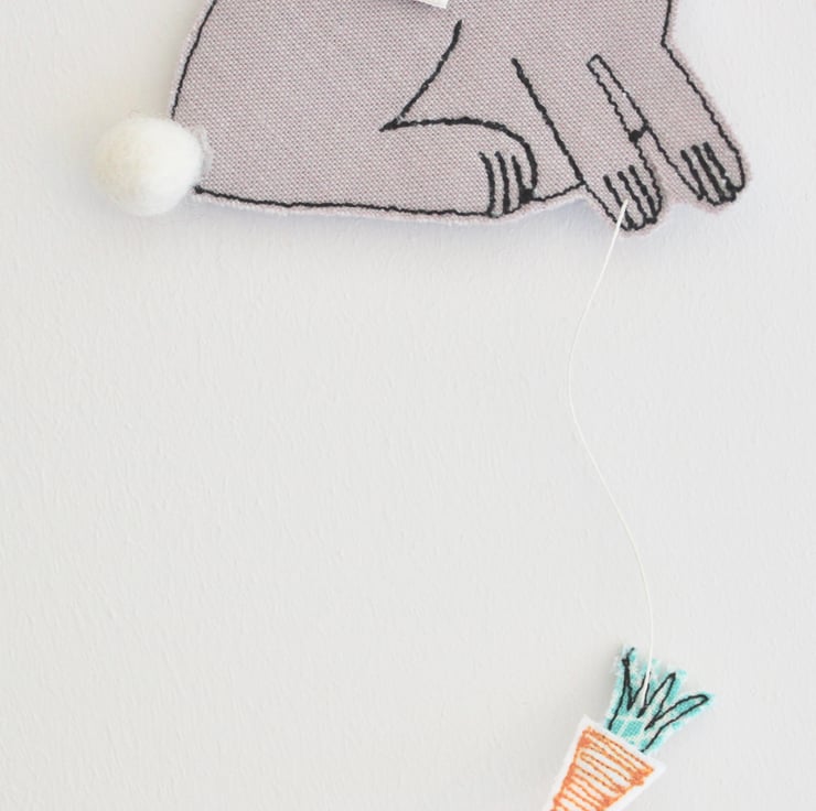 'Happy Easter Bunny' - Hanging Decoration - Folksy