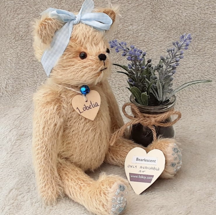 One of a kind mohair bear, collectable artist b... - Folksy