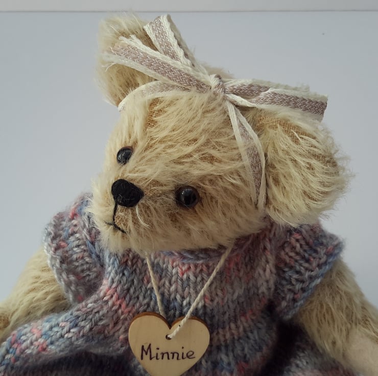 Minnie, 9" Dressed Mohair Bear, OOAK Colle... - Folksy