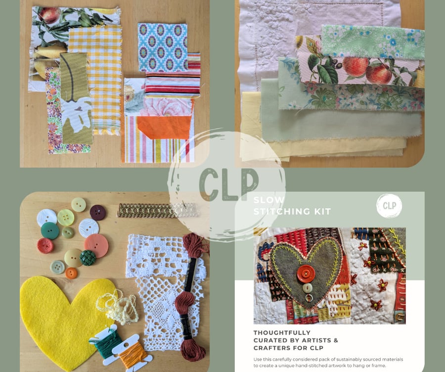 Sustainable slow stitching kit 2 - Folksy