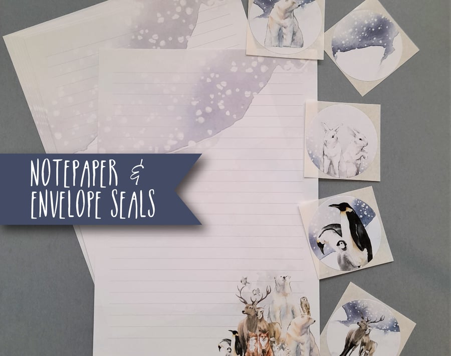 Letter Writing Paper Winter Animals - Folksy