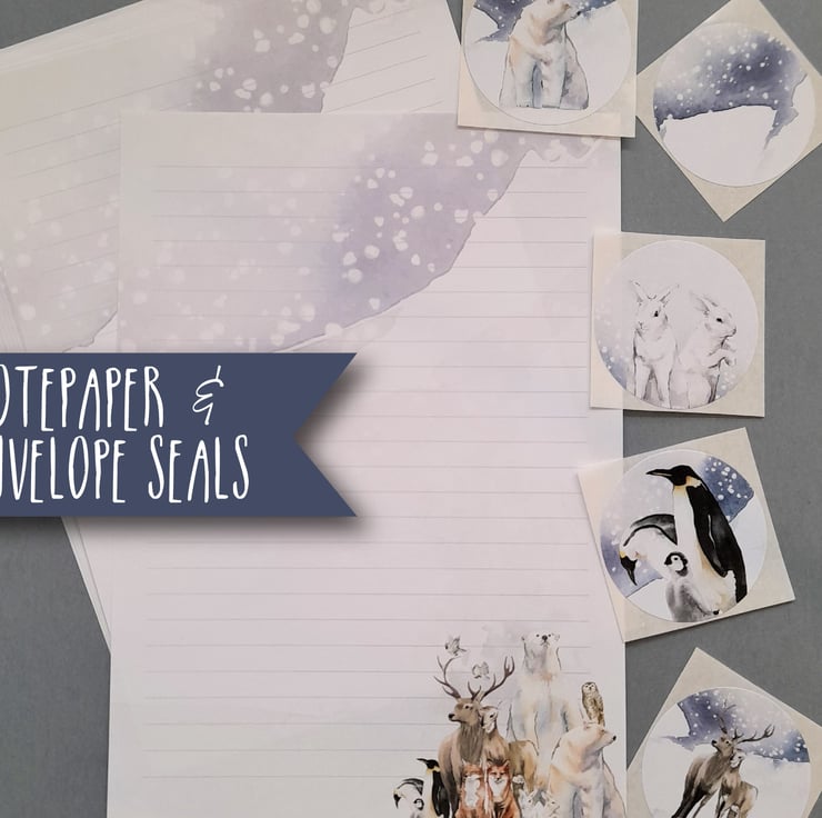 Letter Writing Paper Winter Animals - Folksy