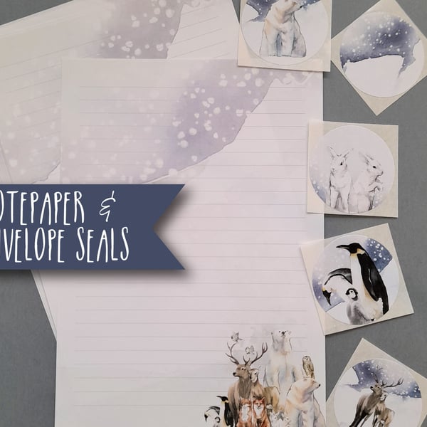 Letter Writing Paper Winter Animals - Folksy