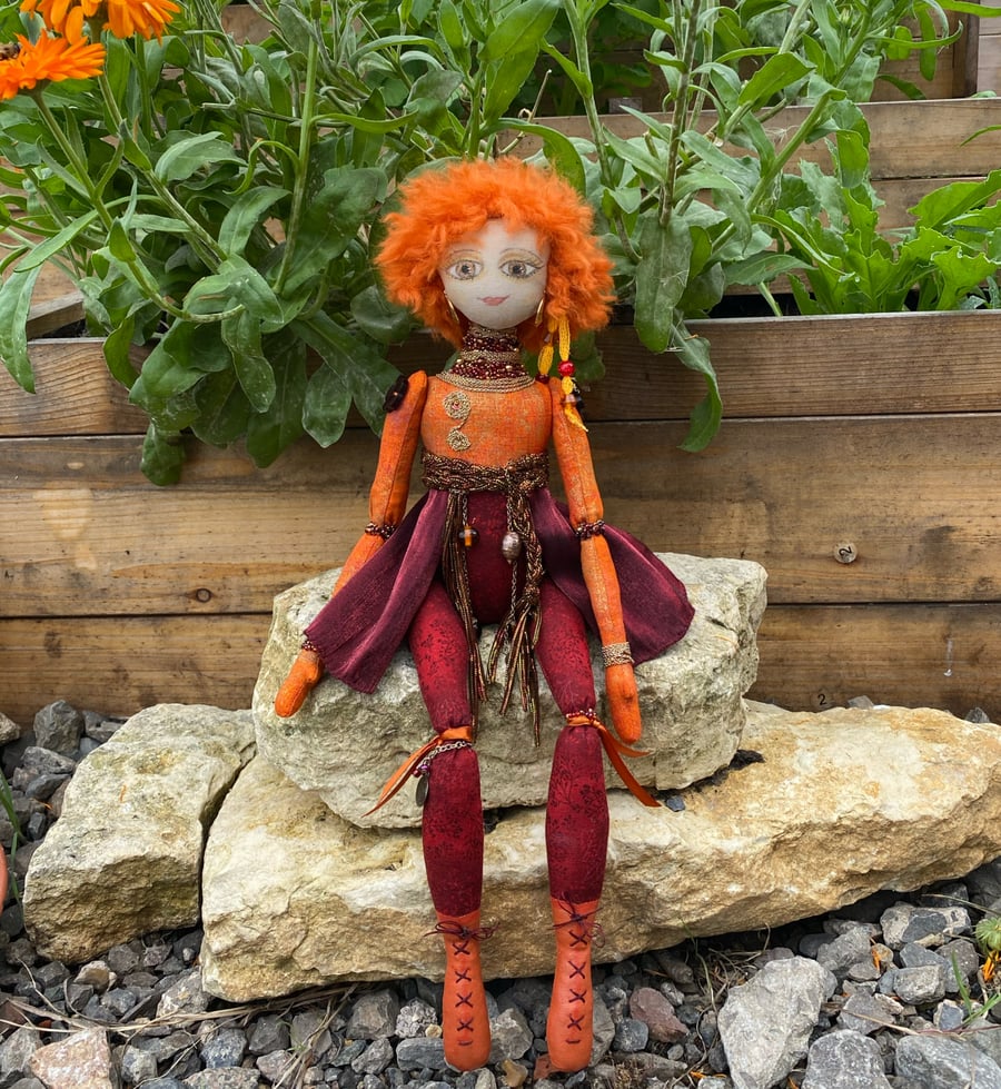 Unique Art Doll - Beaded & Beautiful - Folksy