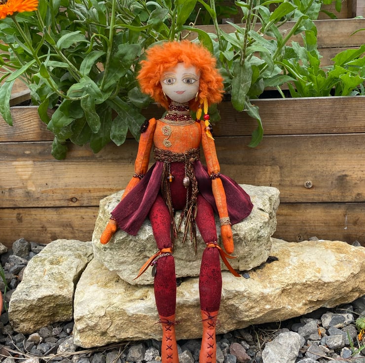 Unique Art Doll - Beaded & Beautiful - Folksy