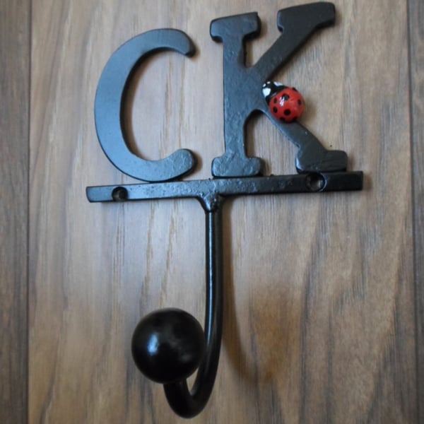 Lettered Coat Hook.........Wrought Iron (Forged... - Folksy