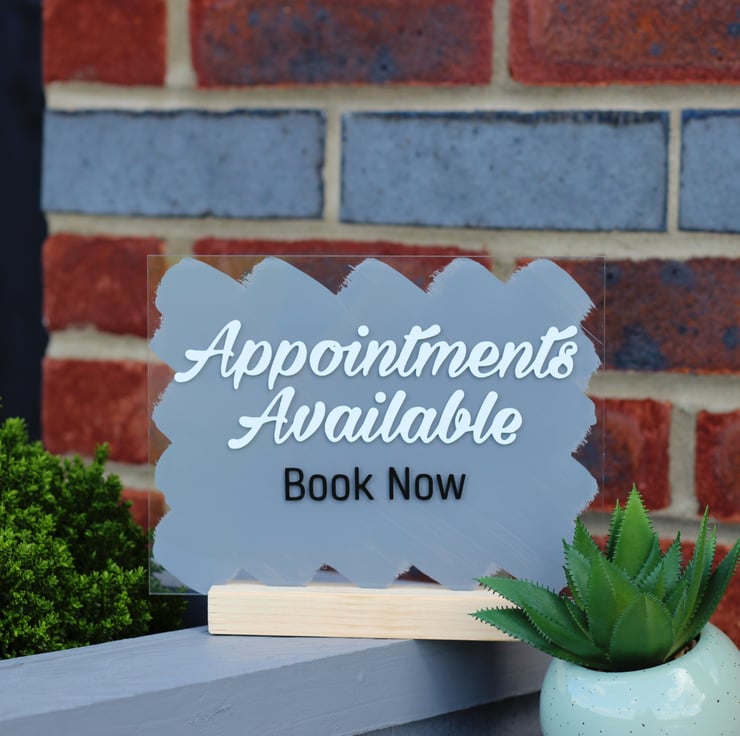 Acrylic Sign 'Appointments Available' for retai... - Folksy
