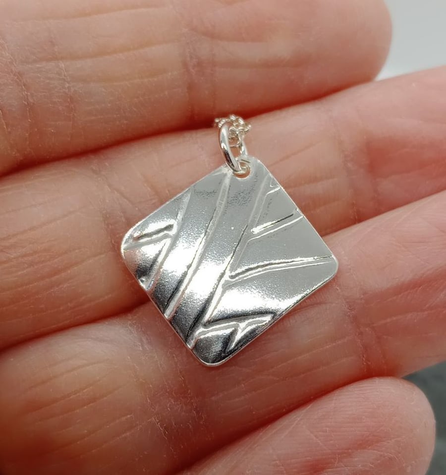 Emma Embossed necklace earrings set sterling si... - Folksy