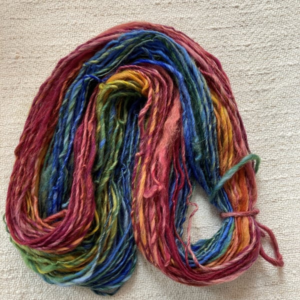 Hand Spun Wool Yarn - Woolen Spun Single Ply 50... - Folksy