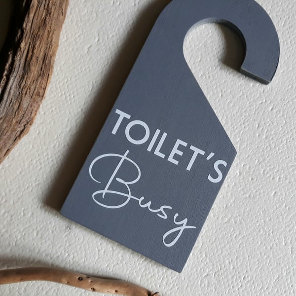 Toilet's Free Toilet's Busy reversible door han... - Folksy
