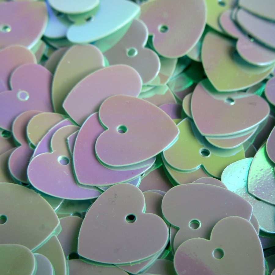 Iridescent Heart Shaped Sequins - Folksy