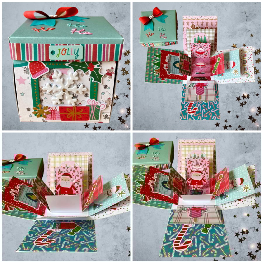 3D Christmas Exploding Box Card. Christmas Box ... - Folksy