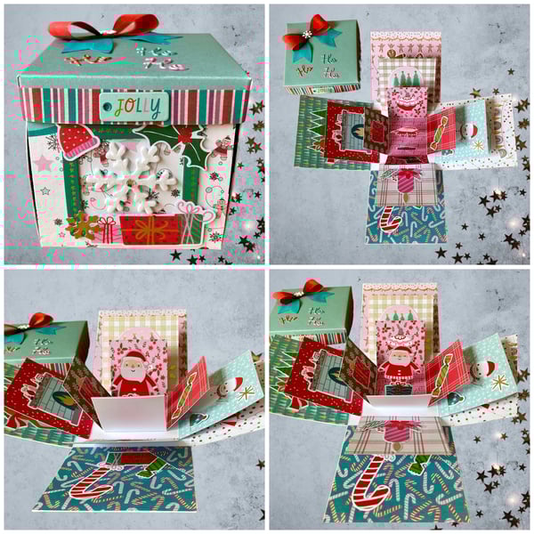 3D Christmas Exploding Box Card. Christmas Box ... - Folksy