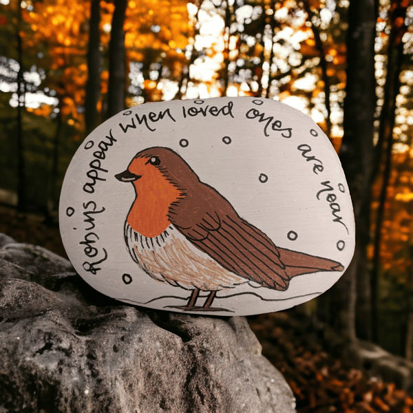 Robin pebble - Folksy