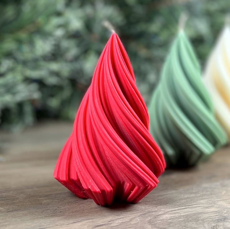 Christmas Tree Candle - Festive Xmas Tree Candl... - Folksy