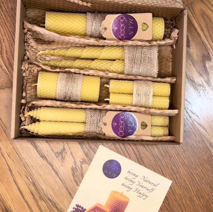 Large Beeswax Candle Collection Set of 8 Pure H... - Folksy
