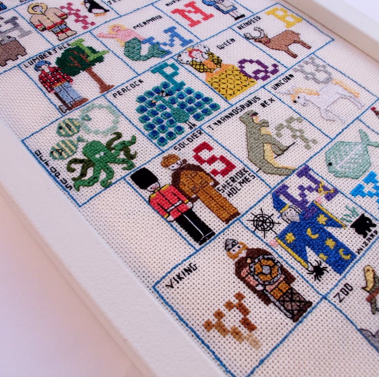 Personalised nursery alphabet sampler,cross sti... - Folksy