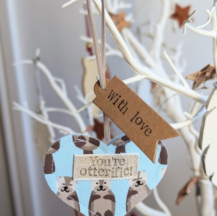 You're Otterific! Hanging Heart Decoration with... - Folksy