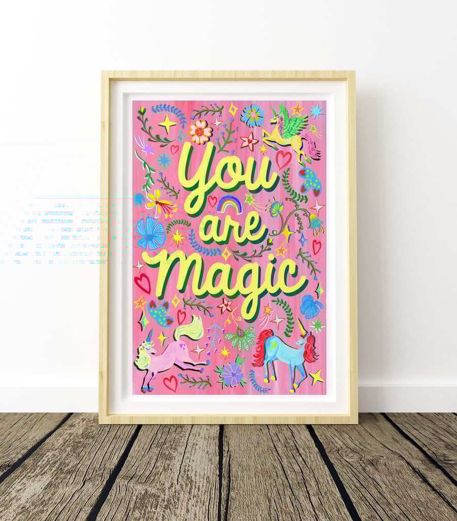 You are Magic Unicorn Nursery Print - Folksy
