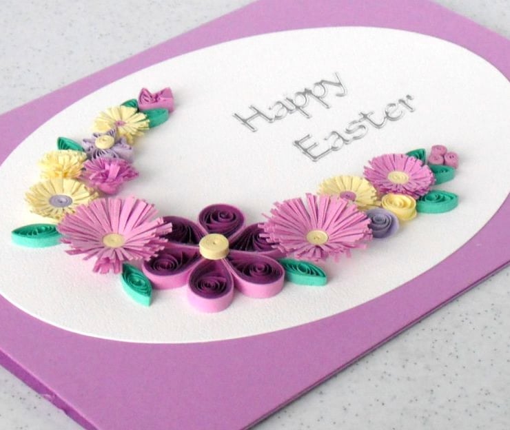 Quilled Easter greeting card, with paper quilli... - Folksy