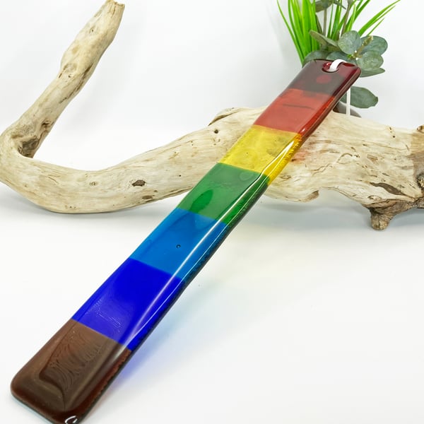 Fused Glass Rainbow Colours Wish Stick Suncatch... - Folksy