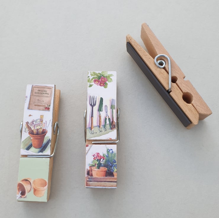 Gardening design large Peg fridge Magnets deco... - Folksy