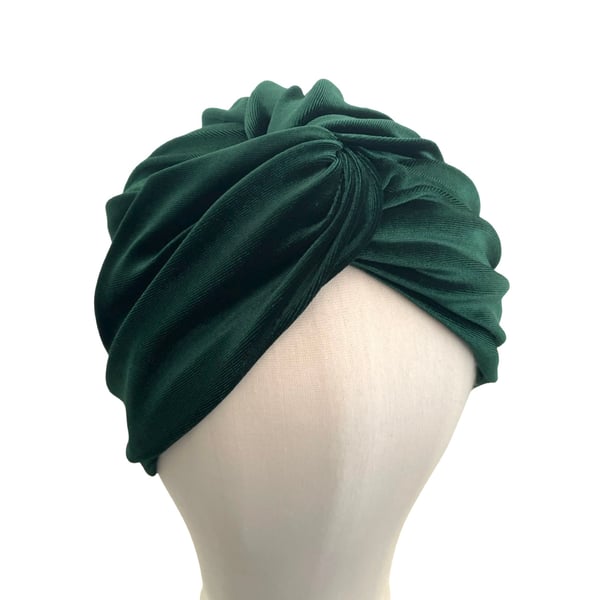 Luxury Velvet Twisted Turban Hat Green Velvet V... - Folksy