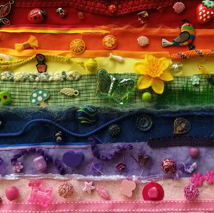 Rainbow Multicoloured 3D Framed Artwork made wi... - Folksy