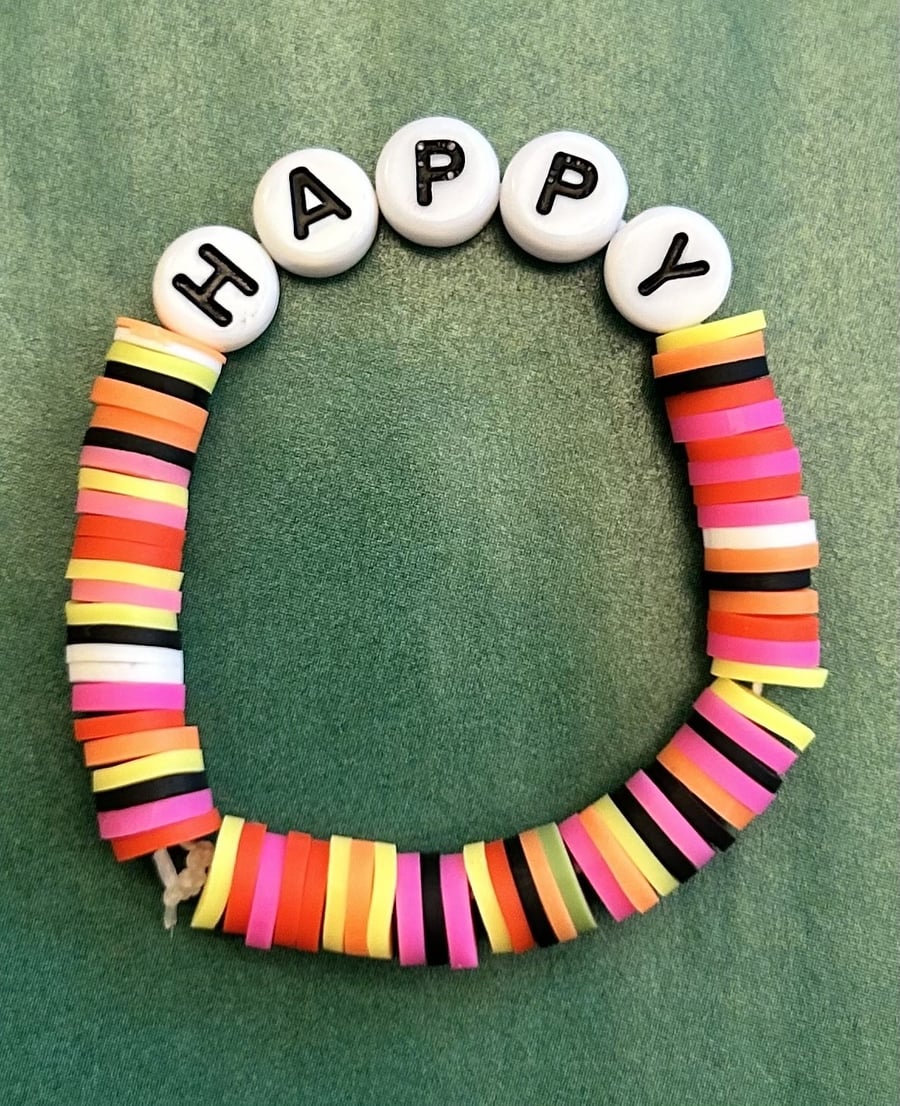 happy bracelet size small - Folksy