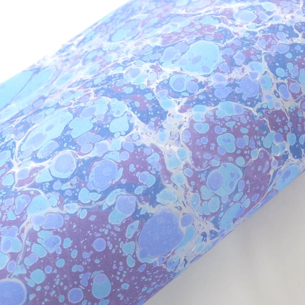 Blue speckled stone pattern A4 marbled paper sh... - Folksy