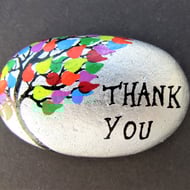 Thank You Stone Gift, Painted Pebble, Hearts Tr... - Folksy