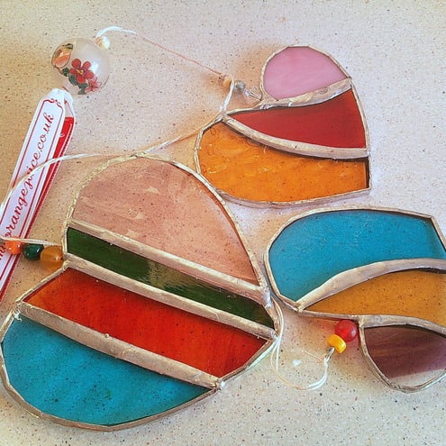 Heart String Stained Glass Window Decoration - Folksy