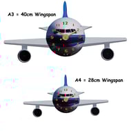 Airplane wall clock - two sizes available - Folksy