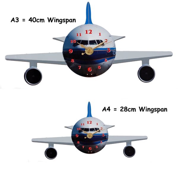 Airplane wall clock - two sizes available - tim... - Folksy