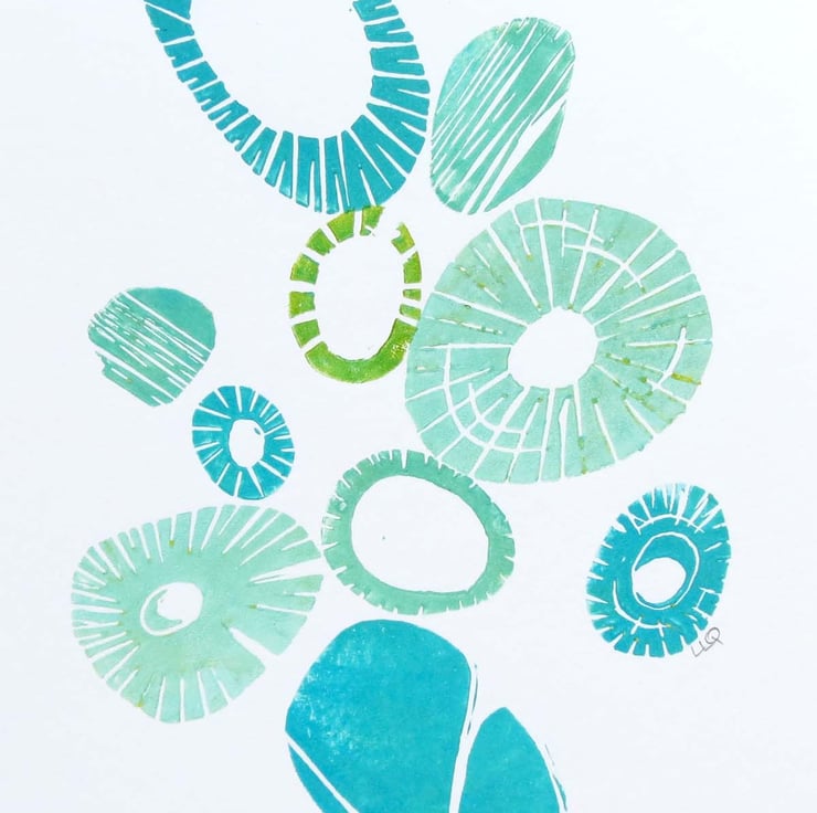 Original modern, contemporary monoprint of shel... - Folksy