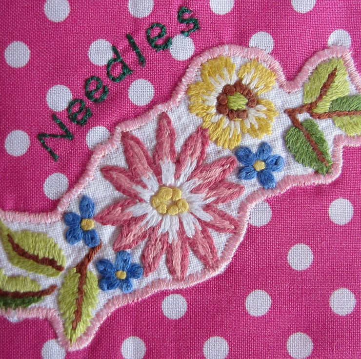 Vintage Hand Embroidered Needle Case - Folksy