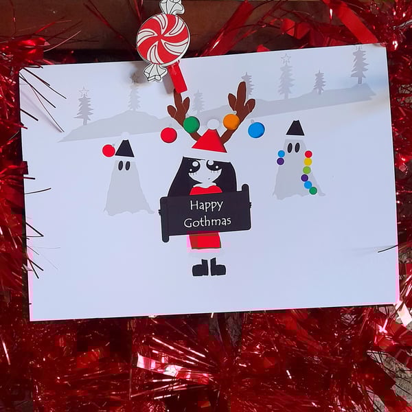 Happy Gothmas Christmas Card - Folksy