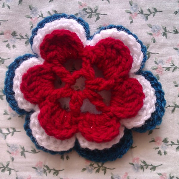 Large Vintage Style Union Jack Inspired Hair Cl... - Folksy