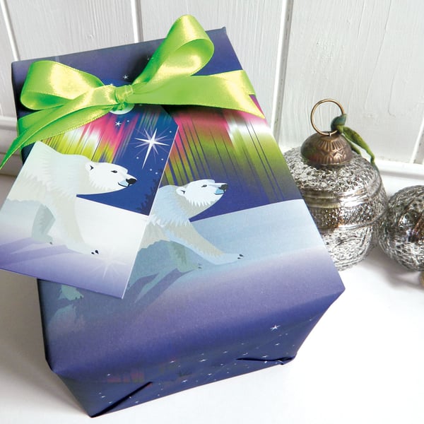 Arctic Woodland Polar Bear Christmas Gift Wrapp... - Folksy