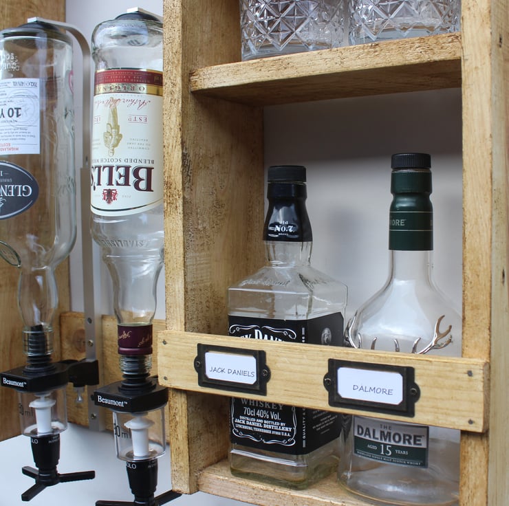 Whisky rack, 6 bottles with storage for glass's... - Folksy