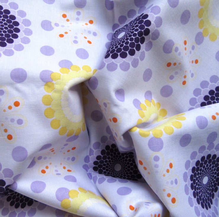 Dotty 'Floral' Print on Cotton - Folksy