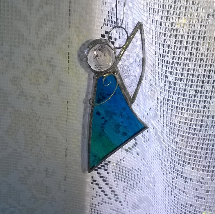 Glass angel suncatcher, ornament or Christmas ... - Folksy