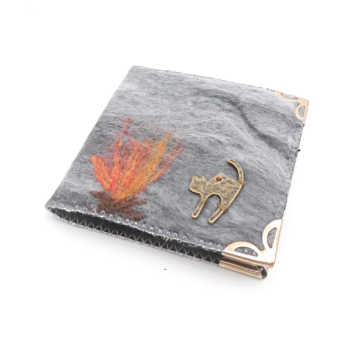 Sewing Kit Needle Case, felt with cat design (w... - Folksy